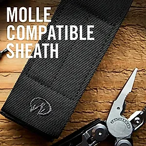 LEATHERMAN, OHT One Handed Multitool with Spring-Loaded Pliers and Strap Cutter, Coyote Tan with MOLLE Black Sheath