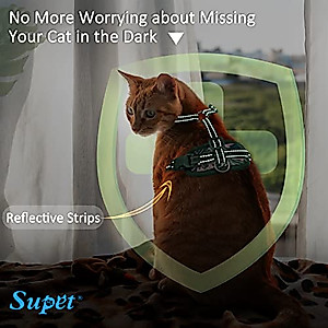 Supet Cat Harness and Leash Escape Proof for Walking, Adjustable for Large and Small Kittens Dogs