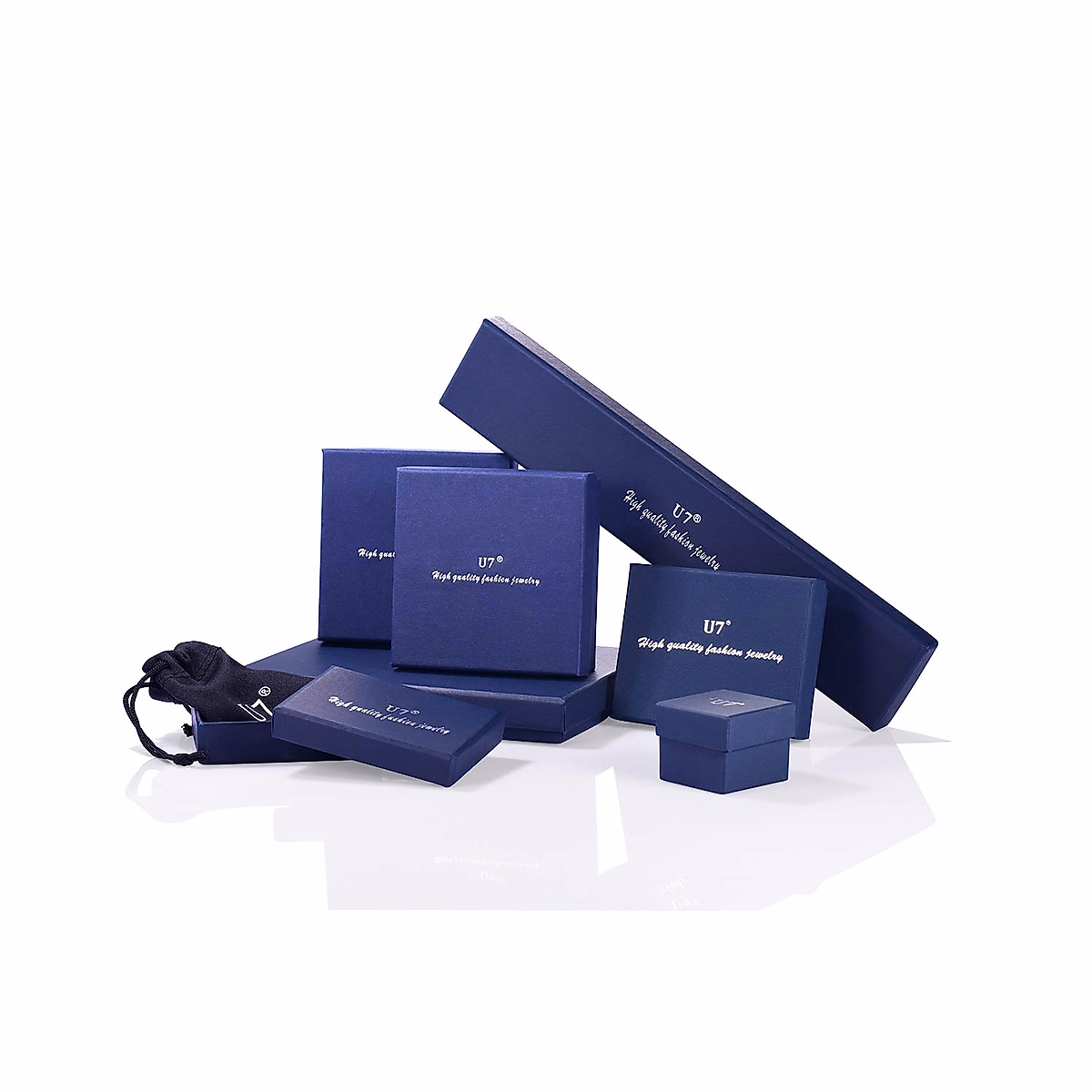 U7 Cute Cat Ear Pendant Black Kitten Dangle Drop Earrings with Rhinestones