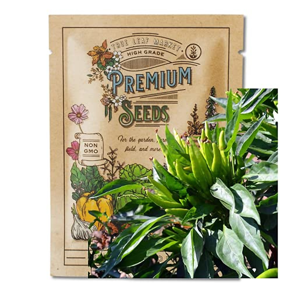 Thai Hot Pepper Seeds for Planting - 250 mg 30+ Seeds - Non-GMO, Heirloom Hot Pepper Plant Seeds - Home Garden Vegetable Hot Pepper Seeds - Sealed in a Beautiful Mylar Package for Extended Shelf Life