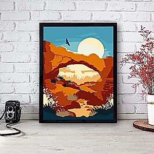 LWZAYS Paint by Number for Adults,Mountain Lake Landscape Paint by Numbers,Without Frame DIY Oil Painting Acrylic Paints for Wall Art（6 Pack 8X12 Inch