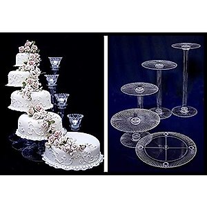 5 Tier Cascade Wedding Plastic Cake Stand (STYLE R500)