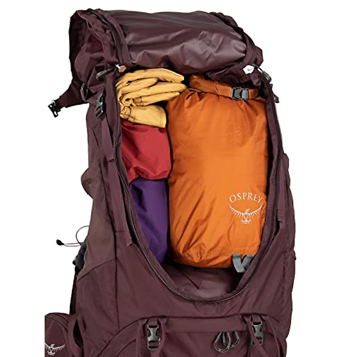 Osprey Kyte 58L Women's Backpacking Backpack with Hipbelt, Elderberry Purple, WM/L