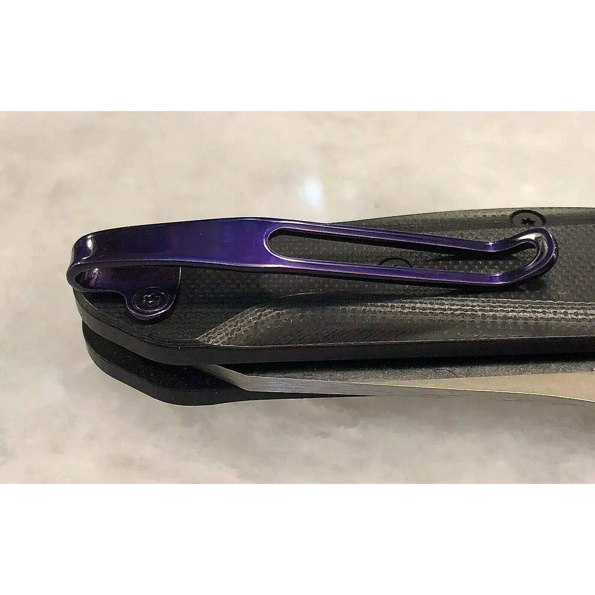 Purple Titanium Deep Carry Pocket Clip For Benchmade Osborne 940 943 Knife