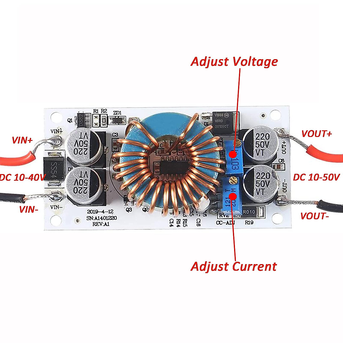 AEDIKO 3pcs DC-DC Boost Converter Module 10-40V to 10-50V 10A 250W Adjustable Step Up Voltage Regulator CC CV Power Supply Module