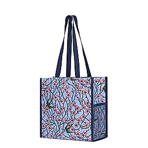 Signare Tapestry Shoulder Bag Shopping Bag for Women with Blossom and Swallow Design