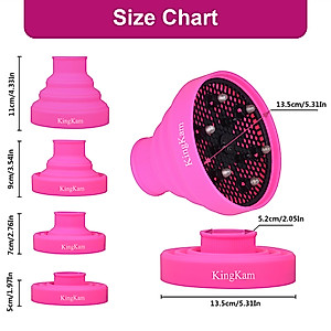 Collapsible Silicone Hair Dryer Diffuser - Travel and Easy Storage - Fit Most Hair Dryers with Nozzle Diameter D-1.575Inch to 1.968 Inch (4-5cm) - Pink