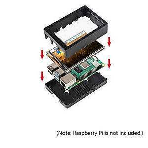 Treedix 3.5inch TFT Touch Screen Module 50Hz 320x480 Resolution LCD Display with Touch Pen ABS Case and Cooling Fan Compatible with Raspberry 4B Pi4