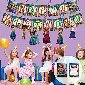 BNFUO 16 Pcs Encanto Party Favor Invitations Cards for Magic Movie Themed Birthday Party Decorations