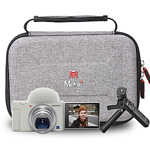 Mchoi Shockproof Carrying Case Fits for Sony ZV-1 / ZV-1F / ZV-1 II Vlog Digital Camera & Bluetooth Grip Vlogger Accessory Kit, with Grooved Fits for Vlogger Accessory Kit, Case Only