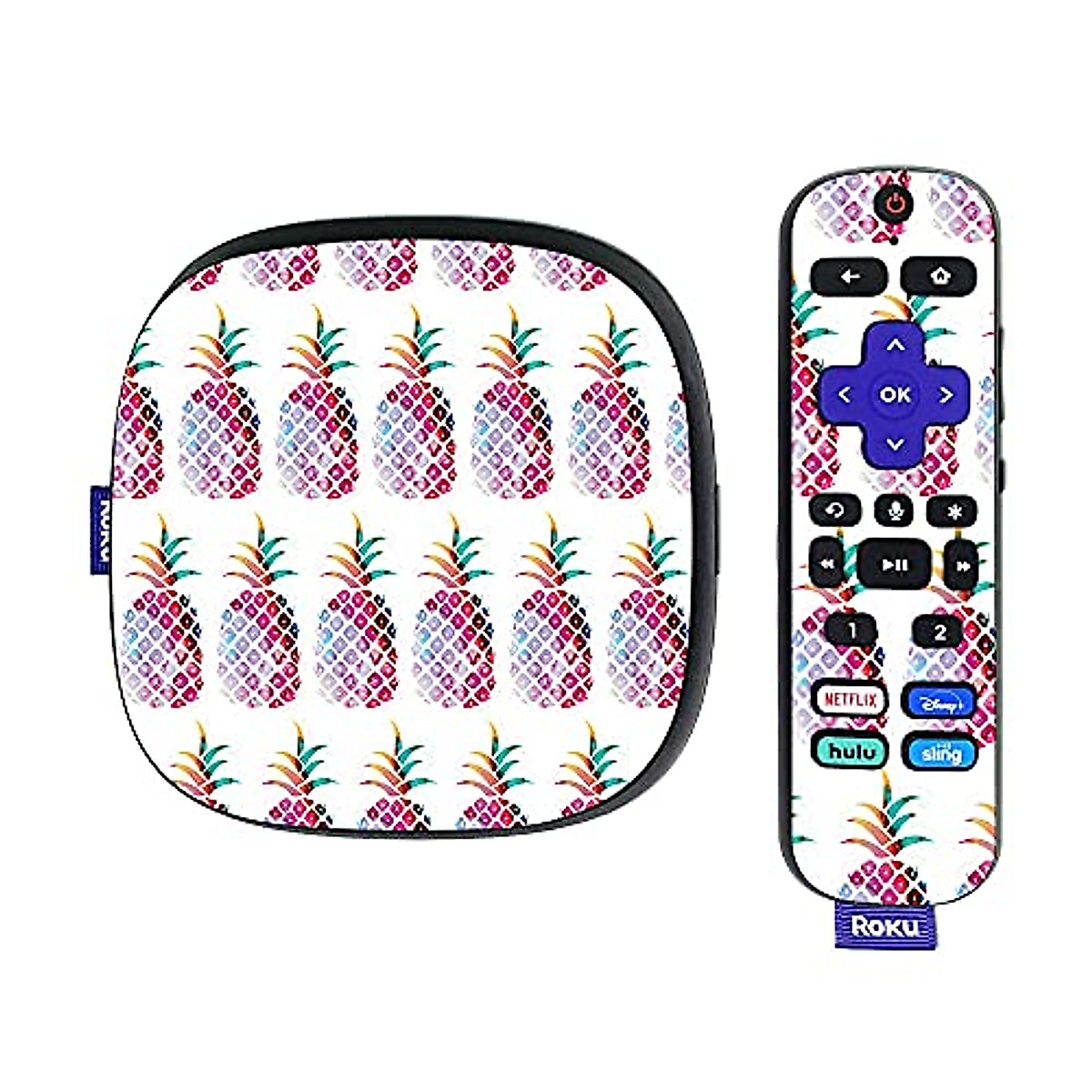 MightySkins Skin Compatible with Roku Ultra HDR 4K Streaming Media Player (2020) - Pineapple Lane | Protective, Durable, and Unique Vinyl Decal wrap Cover | Easy to Apply | Made in The USA