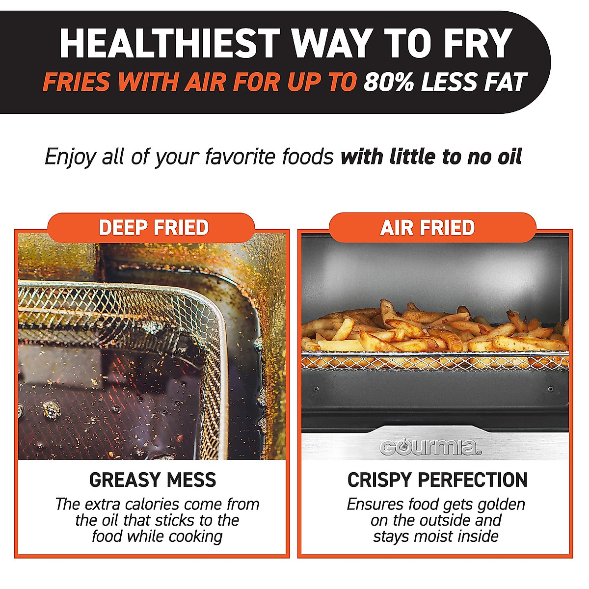 Gourmia Digital Stainless Steel Toaster Oven Air Fryer – Stainless Steel