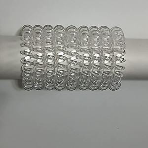 RN BEAUTY 27 Pieces Spiral Coil Hair Ties: Waterproof Elastic Traceless Ponytail Holders, Colorless 1.58inch (4cm) No Crease Hair Bands