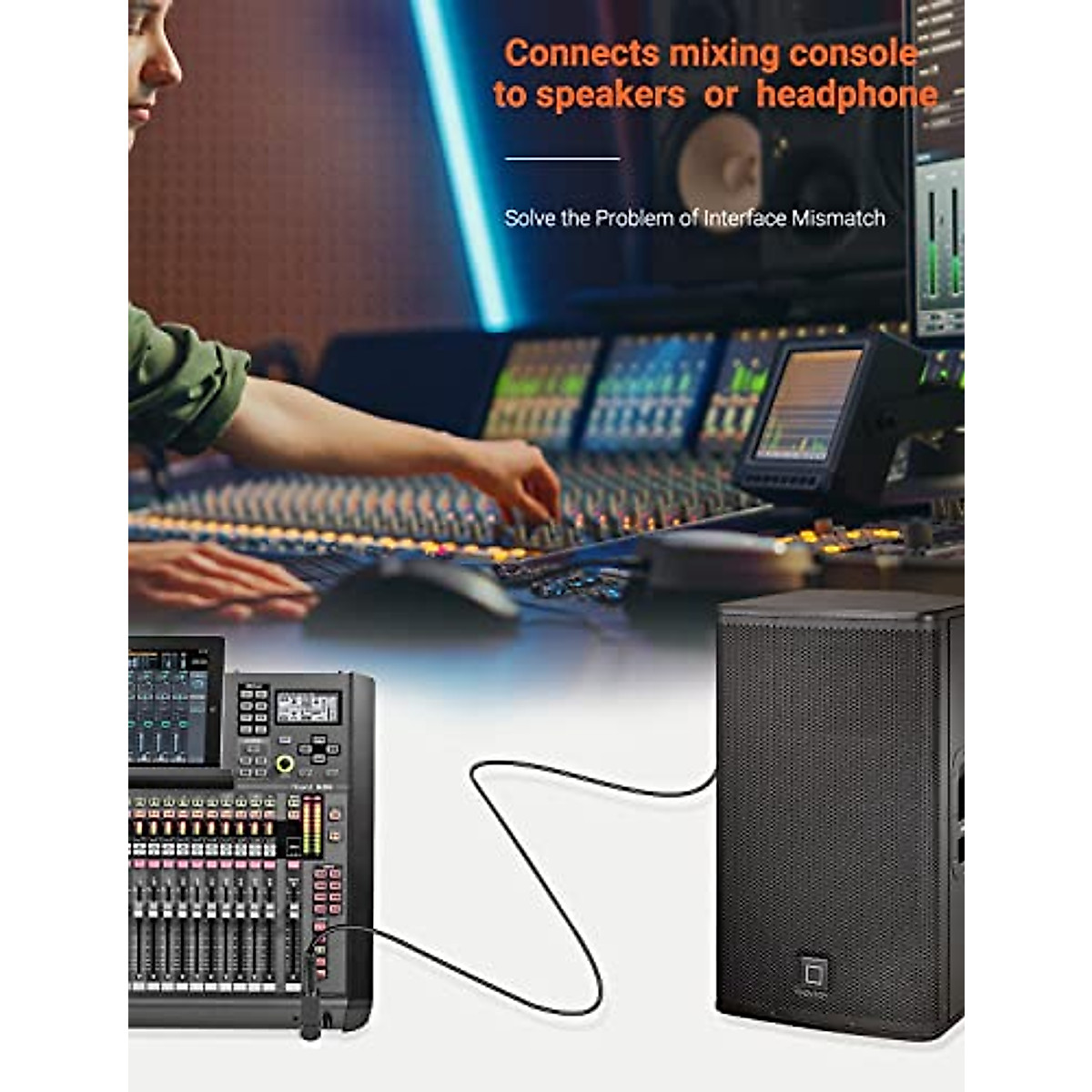 WILLIZTER Right Angled 6.35mm 0.25 inch TRS 3 Pole Male to 3.5mm Female 90 Degree Adapter Converter Extension Extender Stereo Auxiliary AUX Headphone Audio Jack Plug Wire Cord 3 Pack