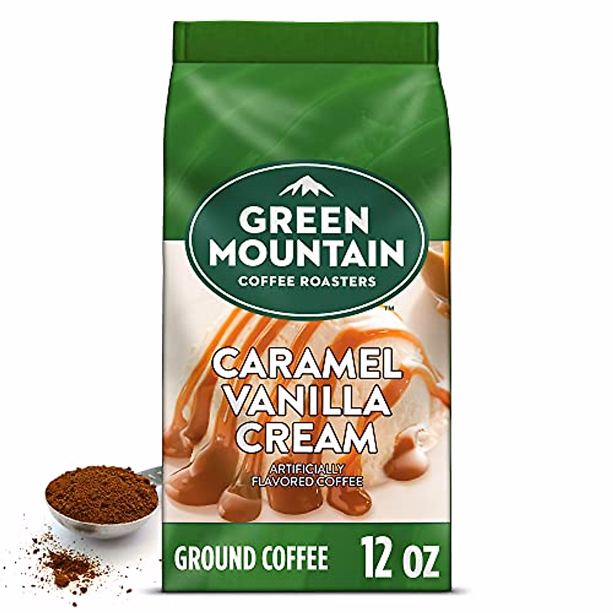 Green Mountain Coffee Roasters Caramel Vanilla Cream, Ground Coffee, Flavored Light Roast, Bagged 12 oz