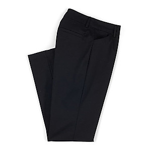 Lee Women's Petite Wrinkle Free Relaxed Fit Straight Leg Pant, Black, 14 Petite