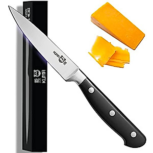 KUMA Paring Knife - 3.5 Inch Pro Bolster Japanese Profile Kitchen Knife For Detailing With Ease - Stainless Steel Vegetable & Fruit Knife With Ergonomic Design