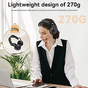 Wireless Headphones Over Ear for Active Noise Cancelling Headphones Bluetooth Headset with Microphone Dance Music DJ Headphones Designed for Game Calls and Music, Foldable to Save Space etc (Black)