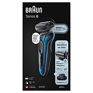 Braun Electric Razor for Men, Series 6 6020s SensoFlex Electric Foil Shaver with Precision Beard Trimmer, Rechargeable, Wet & Dry Foil Shaver with Travel Case