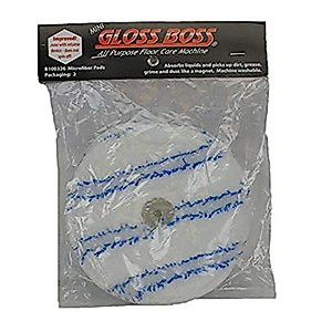 Boss Cleaning Equipment B100326 Pads, Microfiber Gloss BOSS 2PK, White