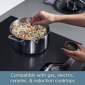 All-Clad D3 3-Ply Stainless Steel Dutch Oven 5.5 Quart Induction Oven Broil Safe 600F Pots and Pans, Cookware