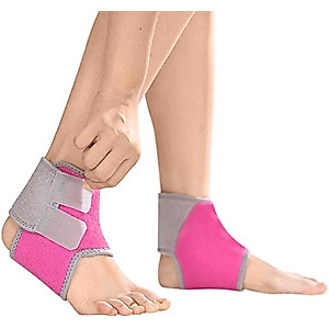Kids Children Compression Ankle Brace Support Sleeve Adjustable Foot Stabilizer Ankle Guard Pads for Arthritic Pain Relief & Injury Rehabilitation, Elastic Ankle Protector for Sports, 1 Pair