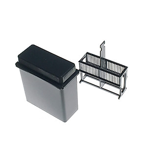 MUHWA 24 Places Microscope Slides Staining Rack and Jar, Gray
