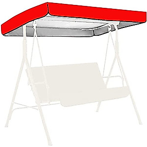 Swing Canopy Cover 3 Seater, Waterproof UV Resistent Patio Hammock Cover Swing Chair Top Cover Roof Sun Shade Sun for Outdoor Garden Patio 22.6.17 (Color : Red, Size : 195 x 125 x 15cm)