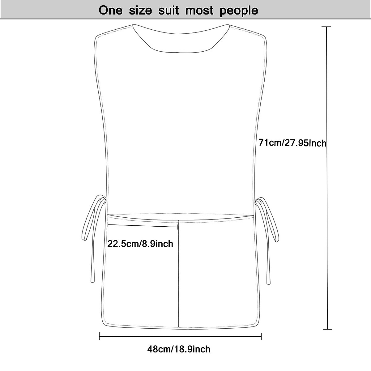 Nanxson Unisex Cobbler Apron with 2 Deep Pockets, 2 Pack Smock with Side Ties for work kitchen CF3137 (blue, One Size)