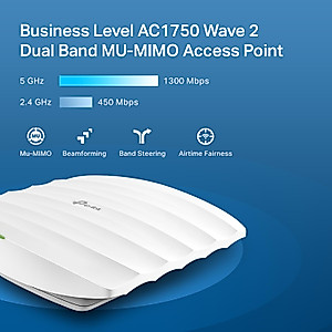 TP-Link EAP245 V3 | Omada AC1750 Gigabit Wireless Access Point | Business WiFi Solution w/ Mesh Support, Seamless Roaming & MU-MIMO | PoE Powered | SDN Integrated | Cloud Access & Omada App | White