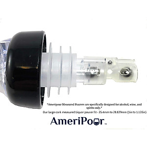 Measured Liquor Pourers - Large Cork For Oversized Bottles - Made 100% In The USA. Bar Spouts That Don't Leak - No Cracks, Just A Perfect Cocktail Pour Everytime. (Clear, 1.5oz (45ml) - 3 Pack)
