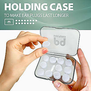 PQ Wax Ear Plugs for Sleeping, Swimming - 15 Soft Noise Cancelling Silicone Gel Wax Earplugs for Sleep and Swimmers, Ear Protection with Sound Blocking Level of 32 Db, (15-Pillows), Color: White