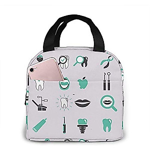 Dentist_Dental Hygienistss Portable Lunch Bag for Women and Teen Girls Insulated Lunch Box for Work School Travel