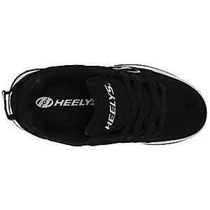 Heelys Boys' Voyager Tennis Shoe, Black/White, 4 M US Big Kid