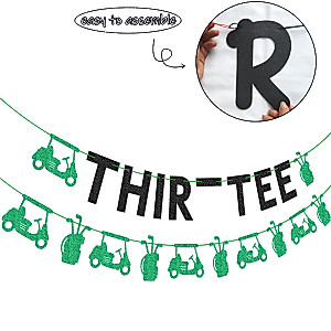 Thir Tee Golf 30th Birthday Banner Let's Partee Banner for Golf 30th Birthday Party Decorations