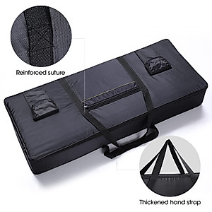 61 Key Keyboard Case, Keyboard Bag 40.2"x17.3"x5.9" Portable Water Repellency Keyboard Carrying Case with 3 Pockets (61 key keybord cover)"