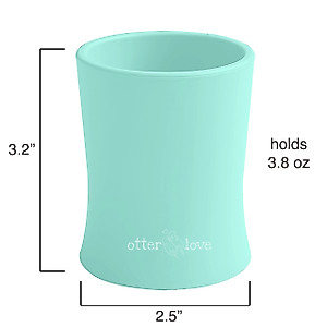 otterlove Silicone Baby & Toddler Training Cup - Pediatric OT Approved - 100% Platinum Pure LFGB Silicone - Unbreakable - Plastic Free - Tiny Cup Perfect for Baby Led Weaning (Mint)