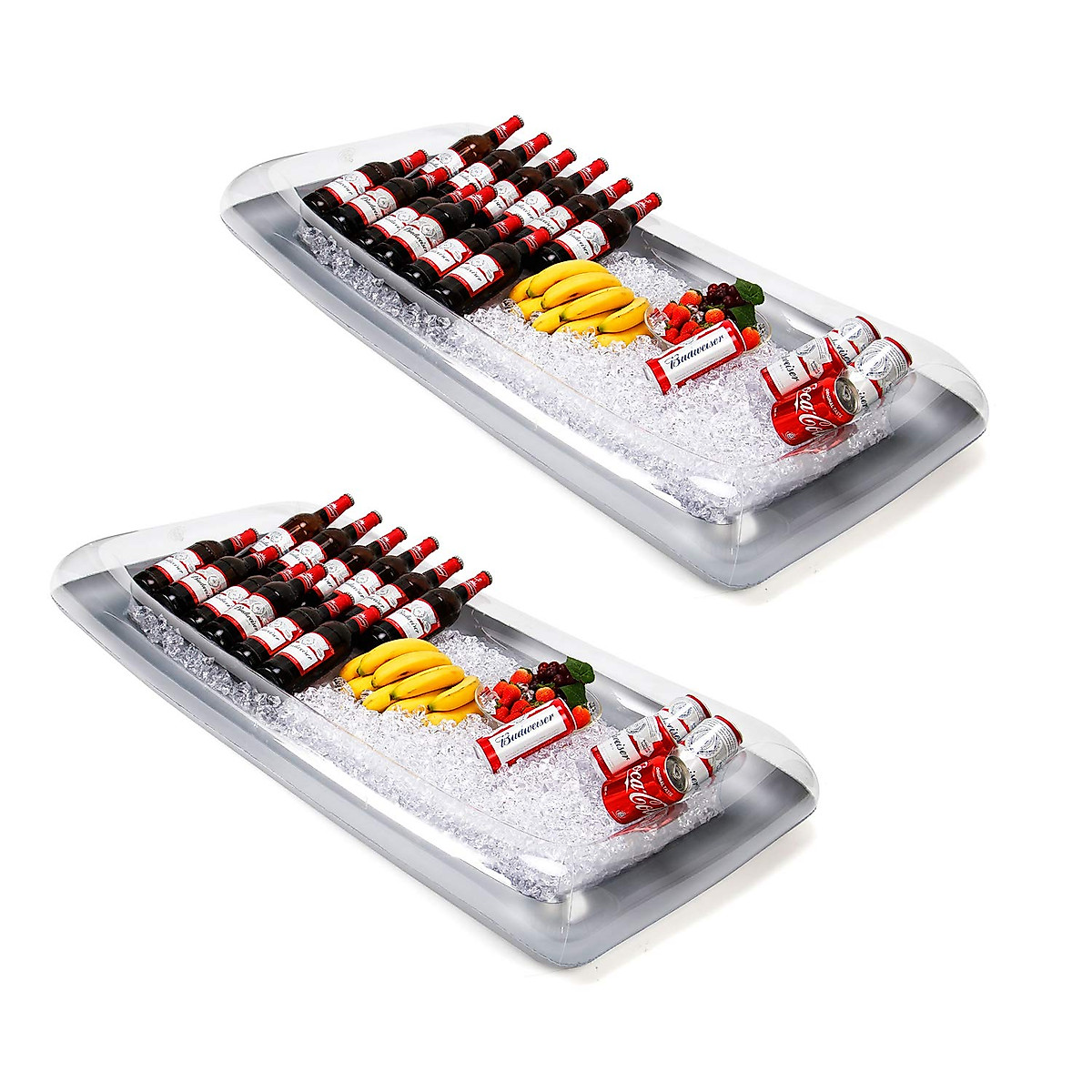 Inflatable Ice Serving Bar Coolers for Parties, Made of Grey Material, Food Drink Salad Buffet Tray for Indoor and Outdoor Party Pool Picnic Luau by FEEBRIA