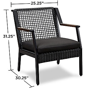 Real Flame Calvin Outdoor Chair Set of 2 - Powdered Aluminum Frame with Resin Wicker Weave