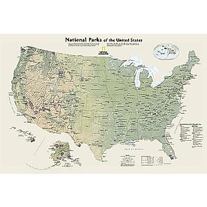 National Parks of the United States Map (National Geographic Destination Map)