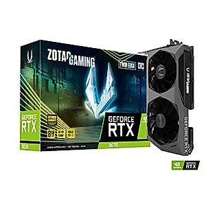 ZOTAC Gaming GeForce RTX 3070 Twin Edge OC Low Hash Rate 8GB GDDR6 256-bit 14 Gbps PCIE 4.0 Graphics Card, IceStorm 2.0 Advanced Cooling, White LED Logo Lighting, ZT-A30700H-10PLHR