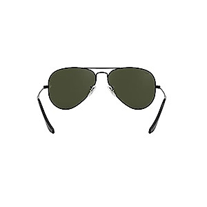Ray-Ban RB3025 Classic Aviator Sunglasses, Black/G-15 Green, 58 mm
