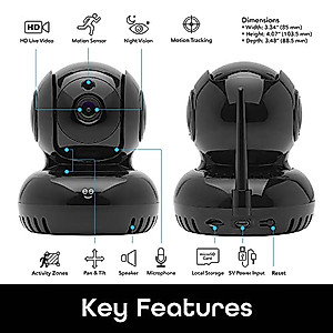 Geeni Sentinel 1080p HD Pan & Tilt Baby Security Smart Camera, Indoor Camera for Home Security, No Hub Required, Smart Camera Works with Amazon Alexa & Google Home, Requires 2.4 GHz Wi-Fi