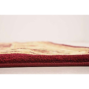 Unique Loom Versailles Collection Traditional Classic Floral Motif Area Rug (6' 0 x 9' 0 Rectangular, Burgundy/ Ivory)