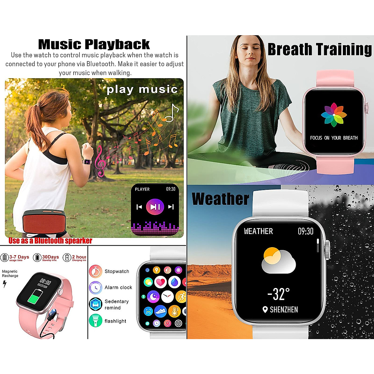 feifuns Smart Watch with Call(Answer Make Call) IP67 Waterproof Fitness Tracker Heart Rate Blood Pressure Oxygen SpO2 Sleep Step Calorie Count Smart Watches for Men Women for Android iOS Phone (White)