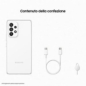 Samsung Galaxy A53 5G (128GB, 6GB) 6.5", IP67 Water Resistant, Dual SIM GSM 4G Volte Unlocked (Not Verizon Boost At&t Cricket) International Model A536E/DS (25W Charging Cube Bundle, Awesome Whitee)