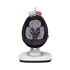 4moms MamaRoo Multi-Motion Baby Swing in Classic Black with Plush Infant Insert, Dark Grey