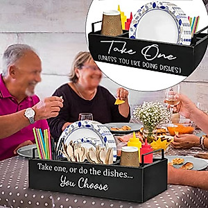 PICKKROSS Wooden Utensil Caddy Organizer, Black, 100% Risk-Free Guarantee