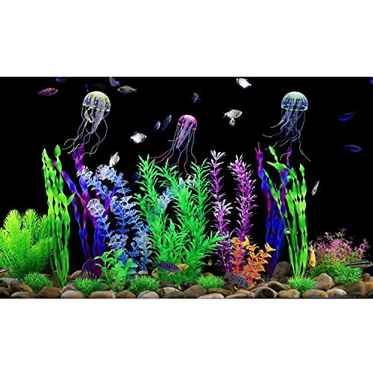 CousDUoBe 9 Pack Large Aquarium Plants Artificial Aquatic Plants, simulate Plants and Aquarium Landscape vividly (12inch)
