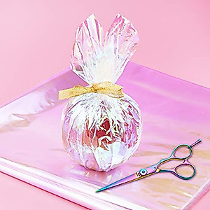 Bskifnn 20pcs Cellophane Wrap Paper Clear Rainbow Color for Birthday Mother's Day Valentine's Day Christmas Gift Candy Package Flower Wrapping 20.5" x23.6"